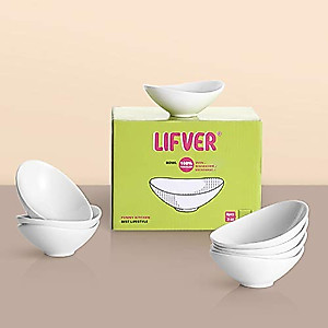 LIFVER Ceramic Dip Bowls Set, 3 Oz White Dipping Bowls Soy Sauce Bowls/Dishes, Charcuterie Board Bowls Gravy Boat Small Bowls for Tomato Sauce, Soy, BBQ and other Festival Party Supplies - Set of 8