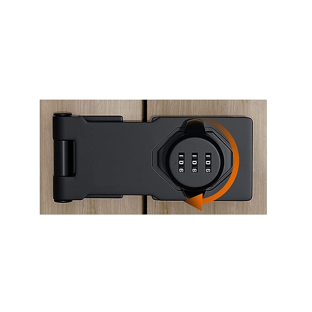 ETEKJOY Keyless Combination Lock for Wooden Cabinet 3-Digit Password Code Hasp Latch Lock Twist Knob Drawer Cupboard Locker Gun-Safe Closet Box (Black)