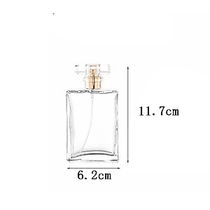 YORROR 2 Pack 100ml Clear Thick Glass Perfume Atomizer,Empty Refillable Perfume Spray Bottle for Men and Women,Portable Fragrance Fine Mist Spray Bottle Perfume Dispenser for Travel (Silver