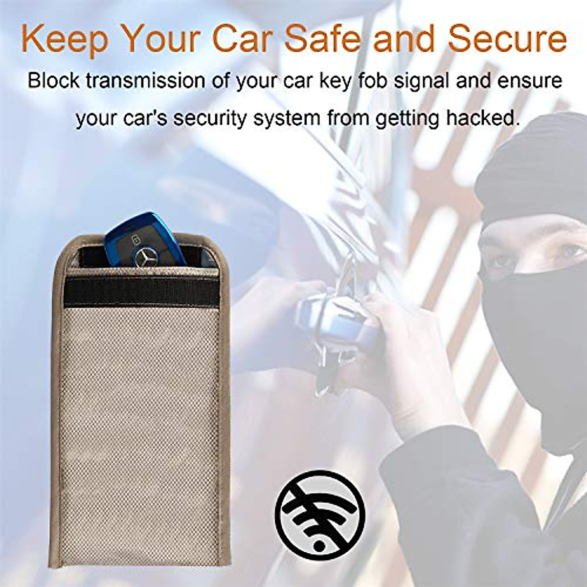 HOMERIT Cell Phone Anti-Radiation Sleeve Faraday Bag Pregnant Phone Rf Signal Shielding Blocker 5G GPS EMF RFID Signal Blocking Bag Car Key Wallet Security Pouch Privacy Protection (A), 20x10cm