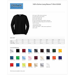 Gildan Men's Ultra Cotton Long Sleeve T-Shirt, Style G2400, Safety Green, Large