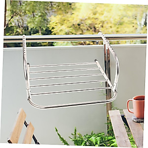 ABOOFAN Storage Shelf Coat Hangers Storage Shelves Clothes Drying Rack Windowsill Drying Rack Portable Drying Rack Storage Rack Folding Rack Outdoor Travel Stainless Steel Heat Sink