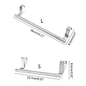 DGFJY Bathroom Towel Robe Rack Stainless Steel Towel Bar Kitchen Dish Cloths Hanger Home Door Hanging Holder Rustproof Over The Door Towel Rack, white, Silver