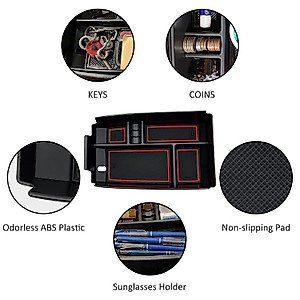 JOJOMARK Compatible with Ford Escape 2020 2021 2022 2023 2024 /Bronco Sport 2021-2023 2024 Accessories Center Console Tray Organizer, Armrest Secondary Storage Box