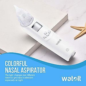 Watolt Baby Nasal Aspirator - Electric Nose Suction for Baby - Automatic Booger Sucker for Infants - Battery Powered Snot Mucus Remover for Kids Toddlers