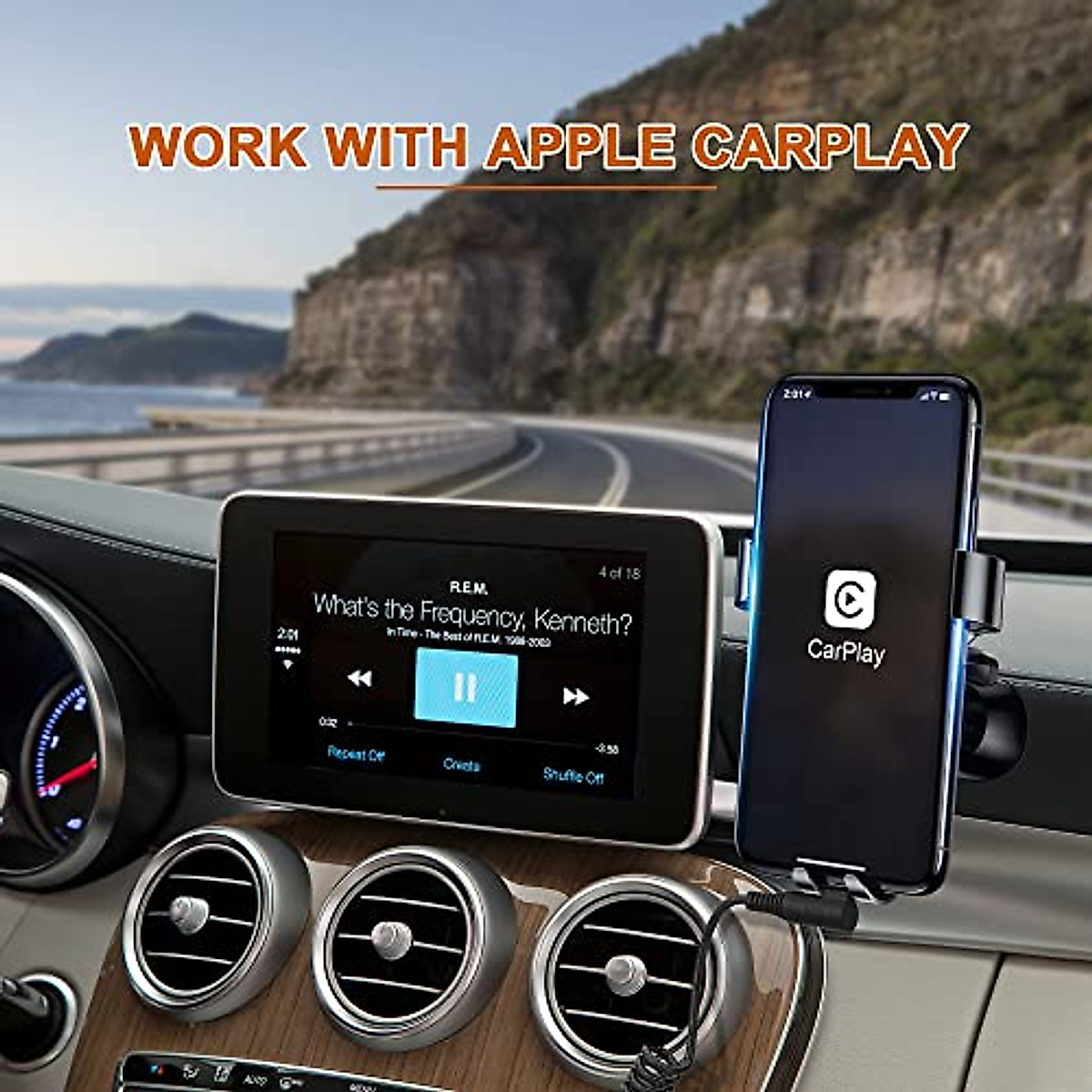 Right Angle Lightning Cable -Apple MFi Certified & Data Sync- Coiled Lightning Cable for CarPlay -Short Lightning Cable 2.4A Fast Charge Lightening Charger Cables for iPhone 13 12 11 Pro X XS Max Plus