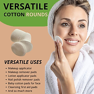 Beautiful Mind Cotton Rounds Makeup Remover Pads – Pack of 200 – Lint Free Eco-Friendly & Compostable – Use as Makeup Applicator, Nail Polish Remover, or Baby Care Pad – Kraft Box