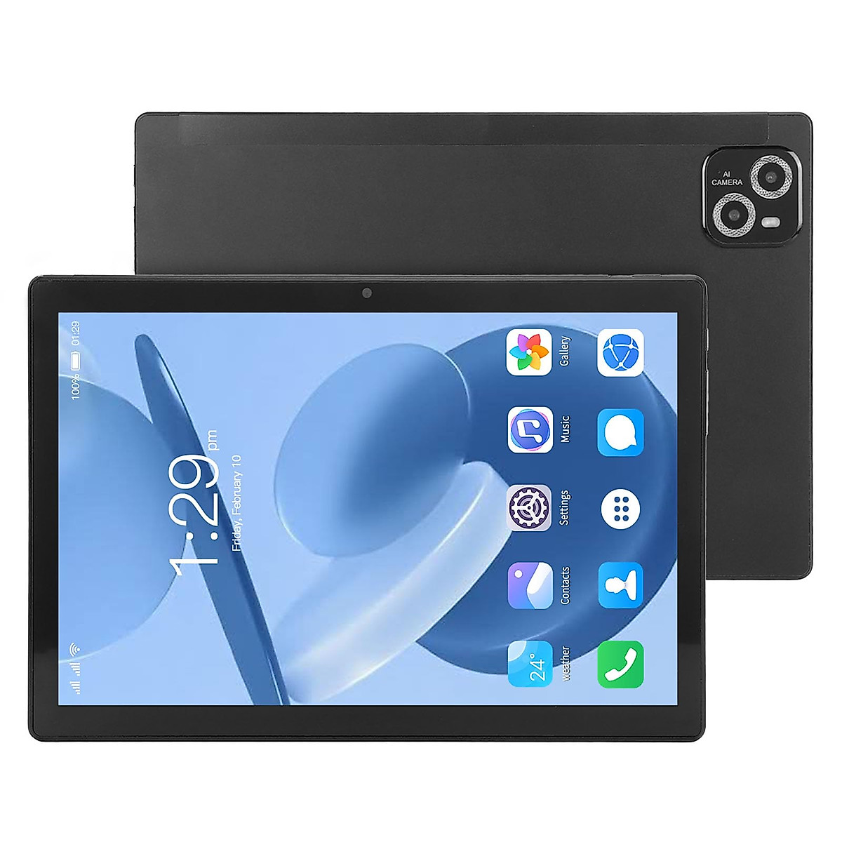 Airshi Computer Tablet, Front 8MP Rear 16MP 2-in-1 Portable Tablet 100‑240V for Travel (US Plug)