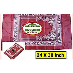 litymitzromq Ultra Soft Indoor Area Rugs, Portable Islamic Muslim Religious Compass Prayer Carpet Mat Pad Festival Supply Muslim Prayer Mat Red