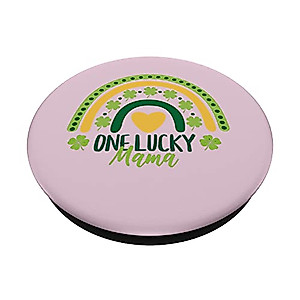 Womens One Lucky Mama St Patricks Day Mom Mother Shamrock PopSockets Swappable PopGrip