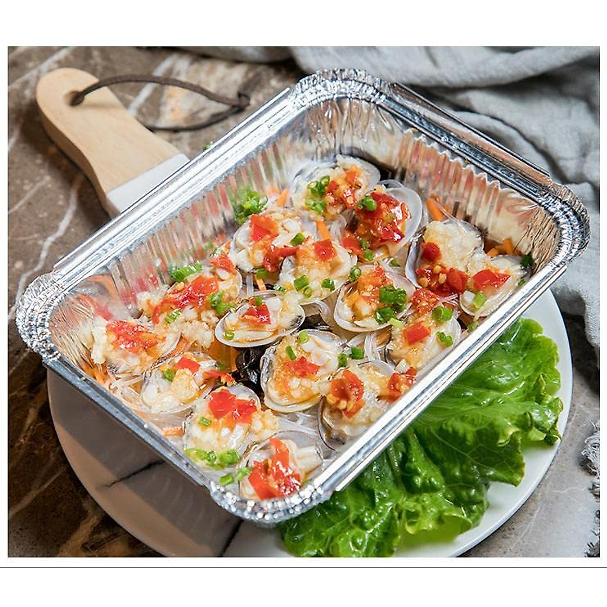 FVLFIL POGEAIR 9x13 Disposable Aluminum Pans with Lids 25-Set,Half-Size 2.4" Deep Foil Steam Baking Pans,Grill Drip Grease Trays,Steam Table Tin Containers for Food Prep & Storage,Catering,Chafing