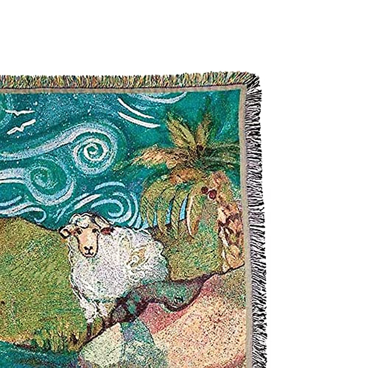 Dicksons Lord is My Shepherd Blue 68 x 52 Inch Tapestry Cotton Throw