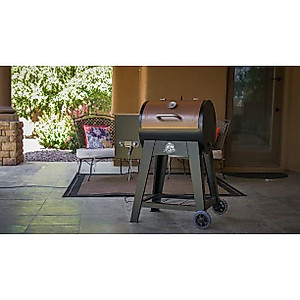 Lexington 540 square inch wood pellet grill with a meat probe and a flame broiler (38.70 x 24.00 x 42.50 Inches, Bronze)