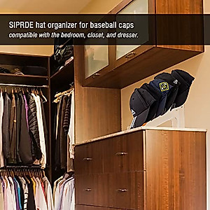 SIPRDE Hat Racks for Baseball Caps 2 pack, Acrylic Hat Hangers for Wall Mount or Stand Up - Two Novel Ways for Hat Display and Organizer, Holds Up to 10 Caps for Bedroom, Closet, Dresser (Clear)