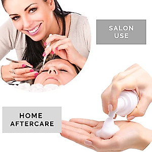 Lash Shampoo for Lash Extensions Kit - Cleaning Brush & Mascara Wand - Sensitive Foaming Eyelash Extension Cleanser Eye Makeup Remover - Paraben, Sulfate, Oil Free - Salon & Home Use (60ml/ 2fl Oz)