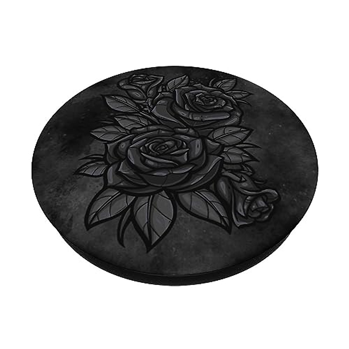 Cute Black Roses Flower Pattern Black Roses Silhouette PopSockets Standard PopGrip