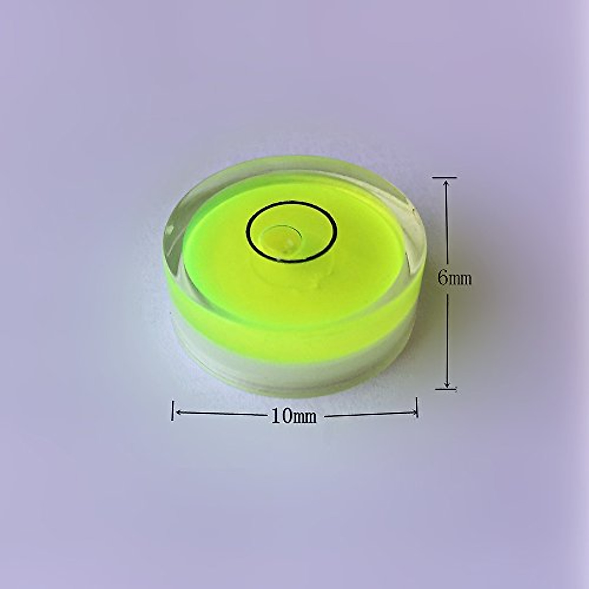 10pcs Bubble Spirit Level Degree Mark, 10x6mm Mini Circular Bullseye Level Inclinometers Use for Tripod, Phonograph, Turntable