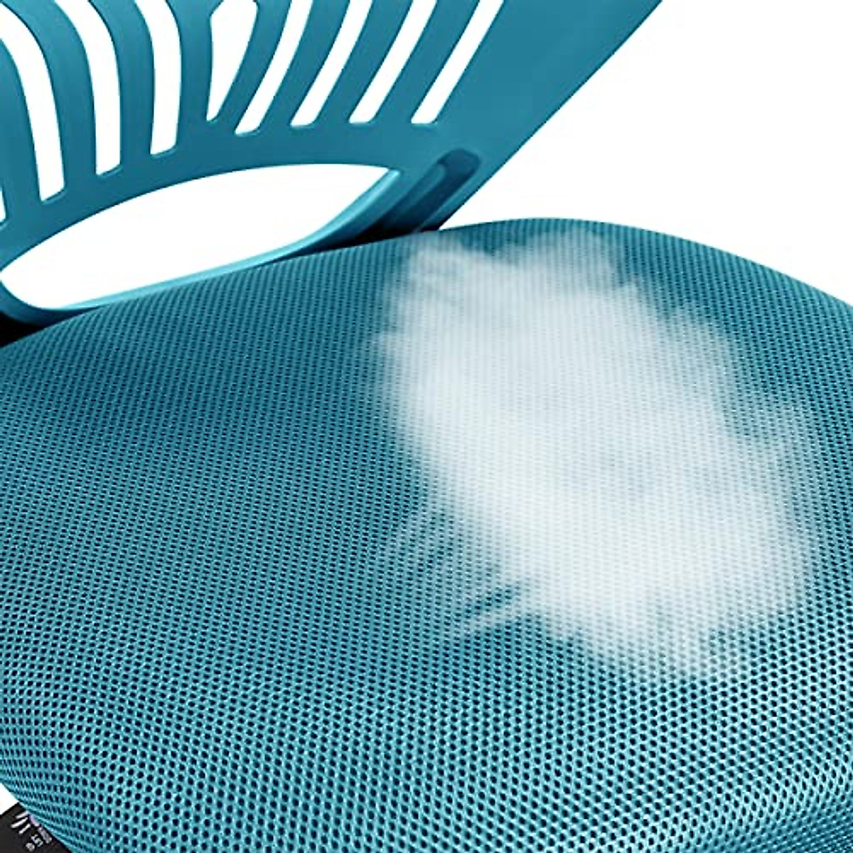 Topeakmart Armless Office Ergonomic Task Conference Chair No Arms Writing Desk Computer Chair with Lumbar Support Mid-Back 360 Swivel Adjustable Height Modern Rolling Chair for Small Space, Turquoise