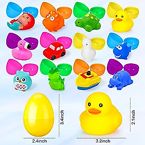 12 Pcs Prefilled Easter Eggs Baby Bath Toys Light up Bath Toys Floating Bathtub Toys Bathtime Toys Bath Light up Toys for Kids Toddler Birthday Easter Party Classroom Prize Supplies(Various Animals)