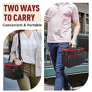 EASYFUN Adult Lunch Box for Men & Women Insulated Large Lunch Bag with Adjustable Shoulder Strap, Leak Proof Reusable Lunch Cooler Tote Bag