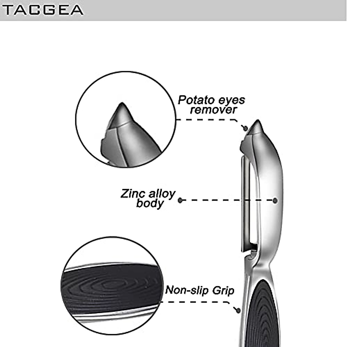 TACGEA Vegetable Peeler for Kitchen 2 Pack & 8 Pack Food Clips