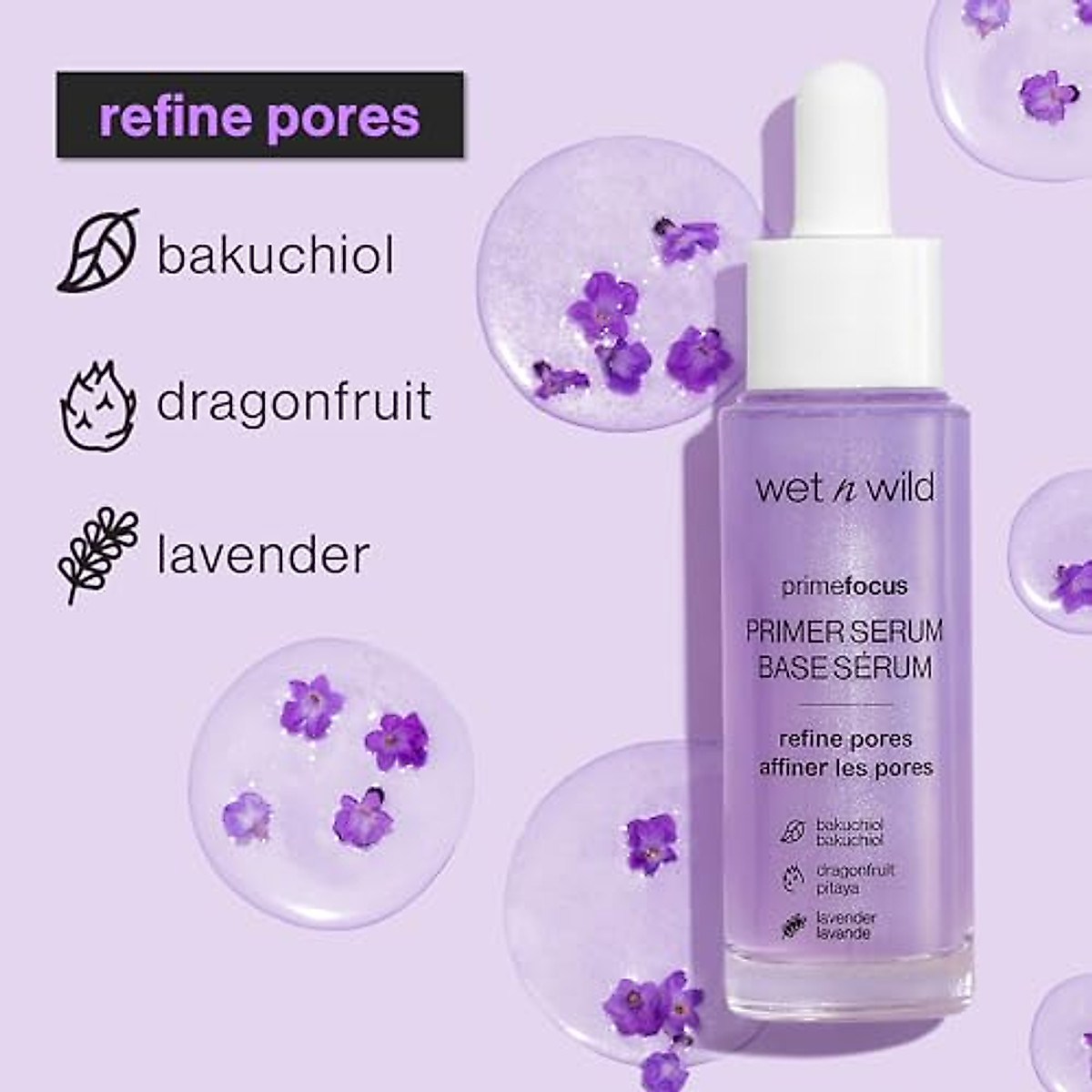 wet n wild Prime Focus Pore Minimizing Facial Serum Primer Makeup Extending | Reduces Pores | Improves Skin Texture | Exfoliates | Retinol Alternative, Hydrating