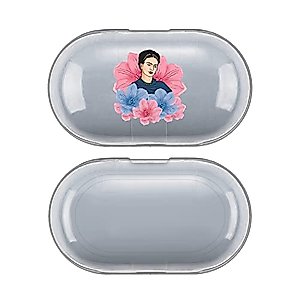 Head Case Designs Officially Licensed Frida Kahlo Floral Portraits Clear Hard Crystal Cover Compatible with Samsung Galaxy Buds/Buds Plus