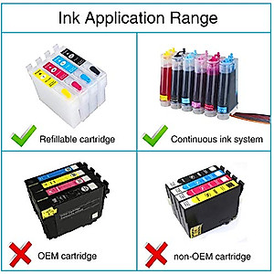 CoYlBod Dye Refill Ink Kit for L800 L805 Artisan 1430 1500w 730 837 835 810 800 725 710 700 600 50 PHOTO1410 1400 RX680 RX595 RX580 R380 R280 R260 R200 R220 R300 for Refillable Cartridges or CISS