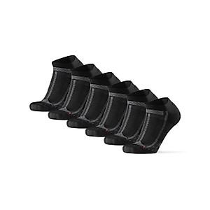 DANISH ENDURANCE 3 Pack Low-Cut Long Distance Running Socks, Men & Women, Black/Grey, US Women 8-10 // US Men 6.5-8.5