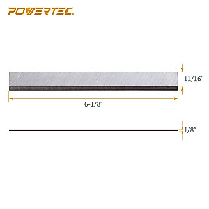 POWERTEC 6-1/8 Inch Jointer Blades for Ridgid JP06000, JP06101, JP0610 Jointer, Replacement for AC8600, JE08008 Jointer Knives, Set of 3 (148020)