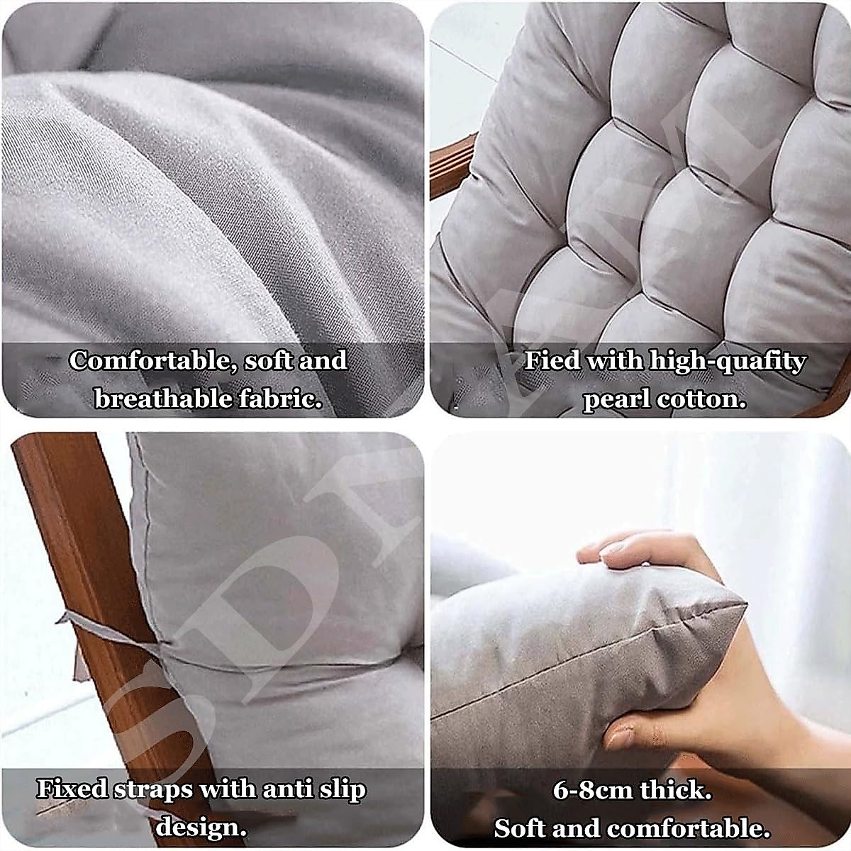 JACOJE Lounge Chair Cushions Chaise Lounger Cushion Soft Sofa Mat Long Bench Cushion for Outdoor Furniture, Indoor Outdoor Recliner Chair Cushion(#2,53x53cm/20.8x20.8in)