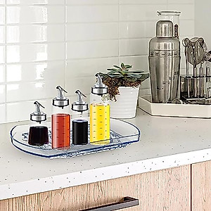 Lazy Susans Turntable Organizer, Clear Rectangular Fridge Organizer Storage Rotating Spice Rack Turntable Rack For Cabinet, Table, Pantry, Kitchen, Countertop