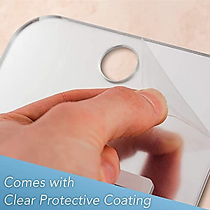 The Shave Well Company Original Anti-Fog Shaving Mirror | Fogless Bathroom Shower Mirror with Handheld Option for Men and Women | Hanging Shower Mirror Includes Long-Lasting Removable Adhesive Hook