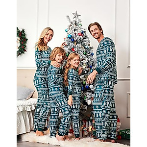 Ekouaer Couple Holiday Pajamas Set Sleepwear for Men Plaid Night Wear Xmas Couple Matching Pjs Set