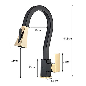 1PCS Pull-Out Kitchen Faucet Digital Temperature Display Sink Faucet Kitchen Mixer Faucet Brass Mixer Faucet Crane 360 ​​Degree Rotation (Color : Chrome)