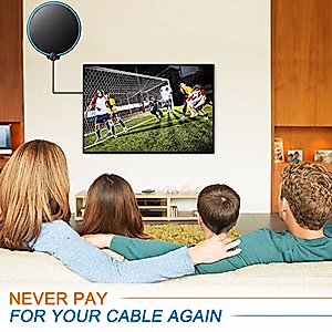 TV Antenna, Indoor Digital HDTV Television Antenna Freeview 4K 1080P HD VHF UHF for Local Channels 130 Miles with Amplifier Support All TV 16.5 feet Cable