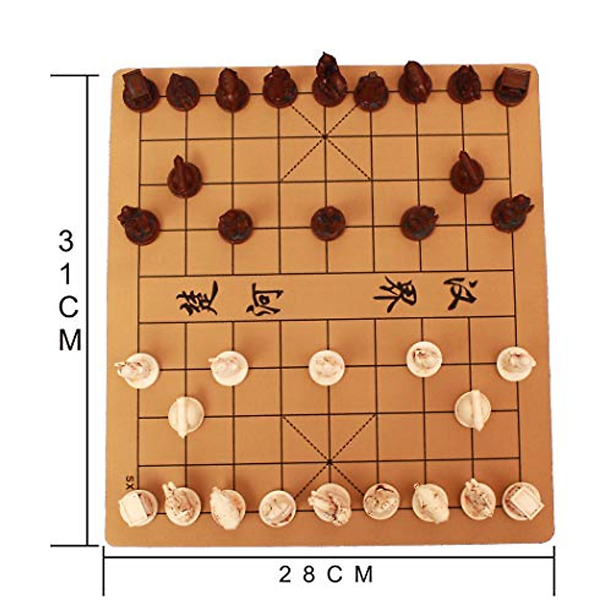 IADUMO Chinese Chess Set,Traditional Xiangqi Board Game with Resin Chess Pieces,Leather Travel Chess Set,Women & Men Gifts for Christmas Thanksgiving Birthday