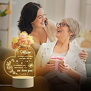 Birthday Gifts for Mom, Mothers Day Gifts from Daughter or Son - Mom Gifts for Mothers Day - to My Mom Night Light Engraved with Saying, Best Christmas Gifts for Mom or Step Mother