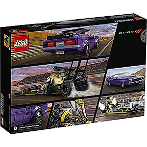 LEGO Speed Champions Mopar Dodge//SRT Top Fuel Dragster and 1970 Dodge Challenger T/A 76904 Building Toy; New 2021 (627 Pieces)