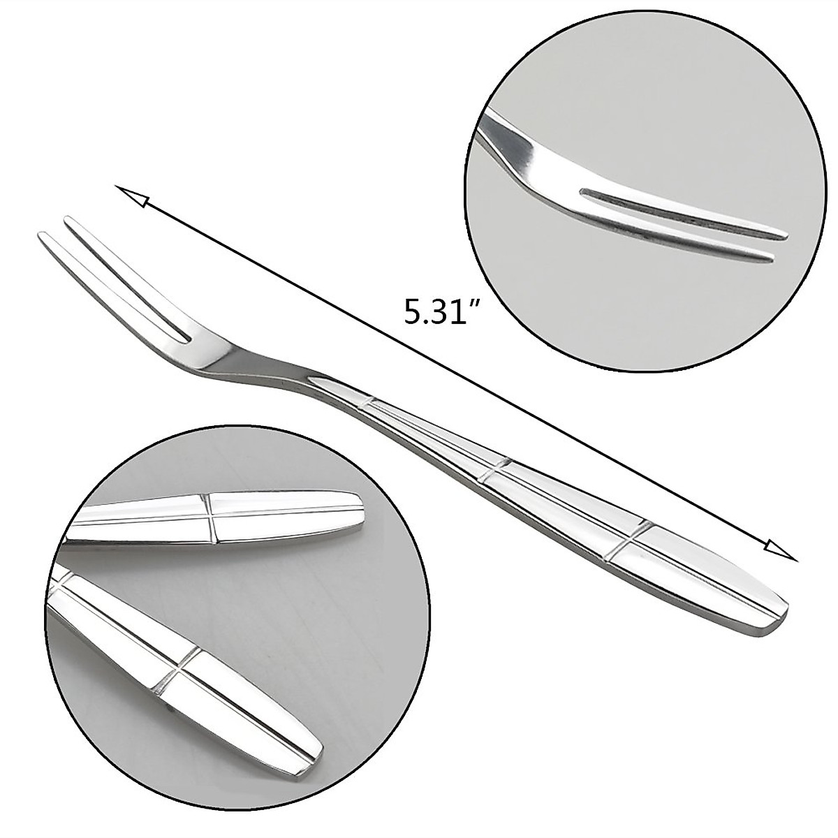 Eagrye Tasting Cocktail Forks, 12-Piece Stainless Steel Fruit Forks, F