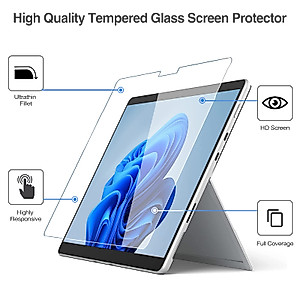 ProCase 2 Pack Surface Pro 9 2022 / Surface Pro 8 2021 / Surface Pro X (2021&2019) 13 inch Screen Protector, 9H Ultra Thin Tempered Glass Screen Film Guard for 13" Microsoft Surface Pro 9 8 X