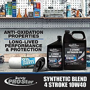 STAR BRITE Super Premium Synthetic Blend 4 Stroke Oil 10W 40 - High-Performance Marine Engine Oil for Outboards, Inboards, and Stern Drives - 1 Gallon (028200)