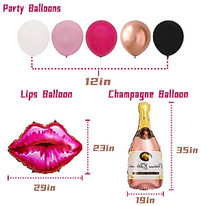 21st Birthday Decorations for Her Black Pink 21st Bday Decorations for Women, Black 21 Balloon Number Happy Birthday Banner, Pink 21st Birthday Decor 21st Balloons for Her, Finally 21 Party Supplies