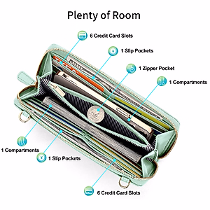 nuoku Wallet for Women Credit Card Holder Cell Phone Purse Sofa PU Leather Wallet with RFID Blocking Clutch Wristlet