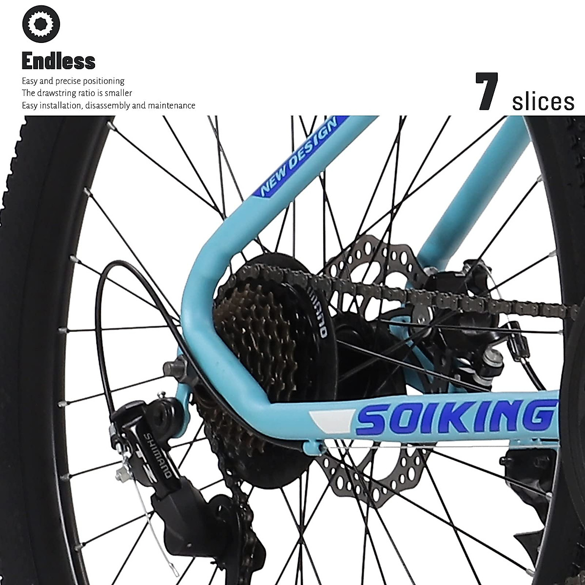 26'' Mountain Bike, 21 Speed Outdoor Snow Beach Bike, Full Suspension Adult Hybrid MTB Racing Bikes for Women Men, Comfort Complete Cruiser Bicycle, Lightweight City Commuter Road Cycling (L)