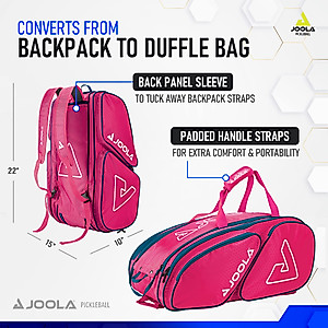 JOOLA Tour Elite Bag,Hot Pink/Blue