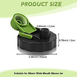 Artcome 2 Pack Wide Mouth Mason Jar Pour Spout Screw-Cap Lids, Leak Proof Airtight Lids for Ball Brand Mason Jars, Ideal Storage for Milkshakes, Sauces, Beverages & Salads - Convenient & Easy-to-carry