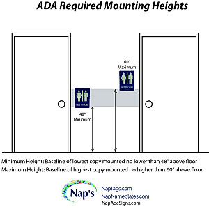 NapTags ADA Compliant Exit Sign, 8" x 4", Emergency Exit, White (White)