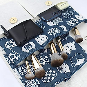 KINGREE Hanging Storage Bag with 7 Pockets and 2 Pothook, Waterproof Wall Door Organizer for Bedroom Bathroom Closet(Cat)