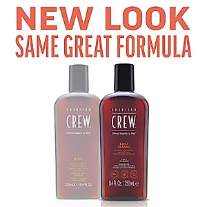 American Crew Shampoo, Conditioner & Body Wash for Men, 3-in-1, 3.3 Fl Oz